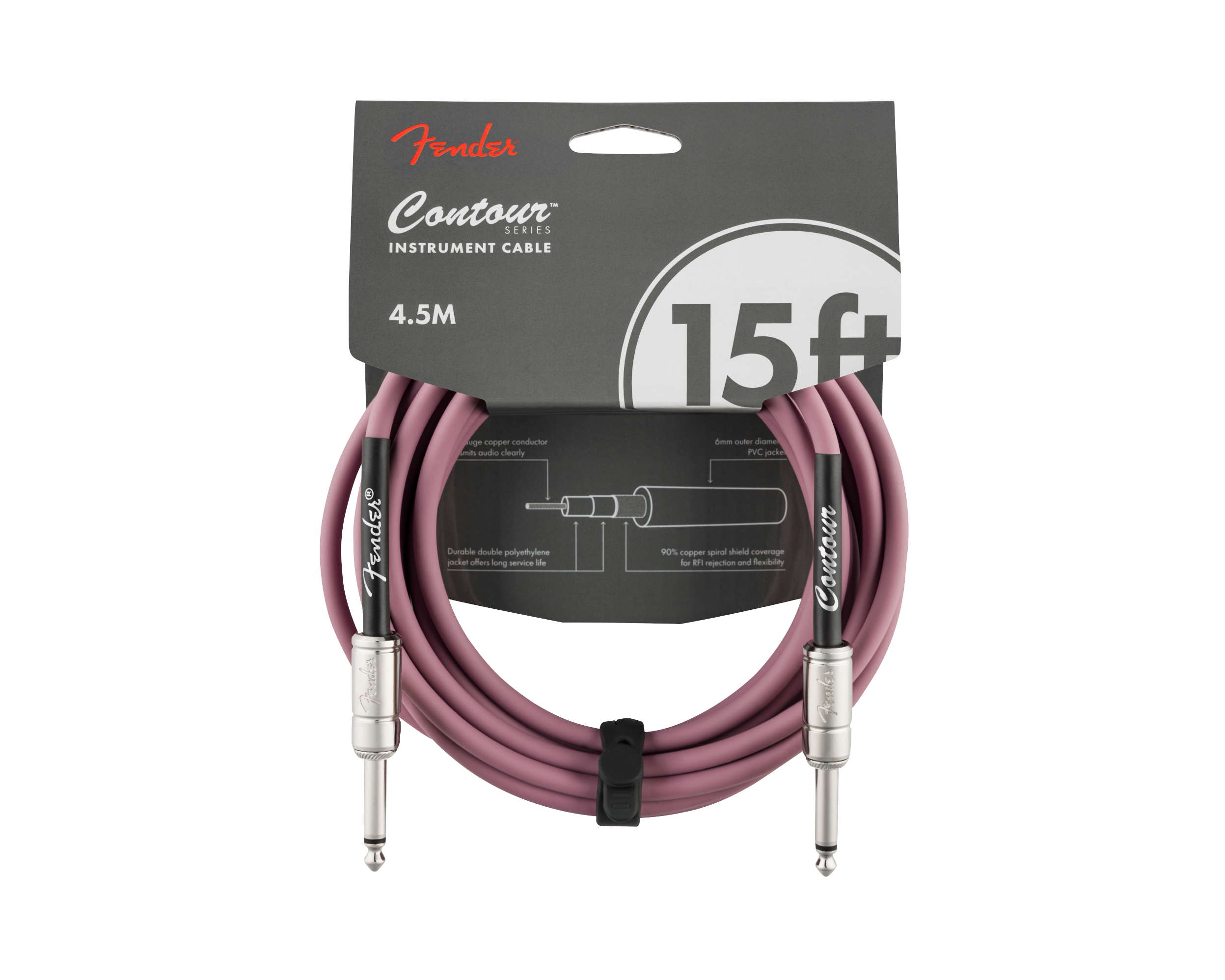 Fender Contour 15' Cable - Burgundy Mist – Found Sound