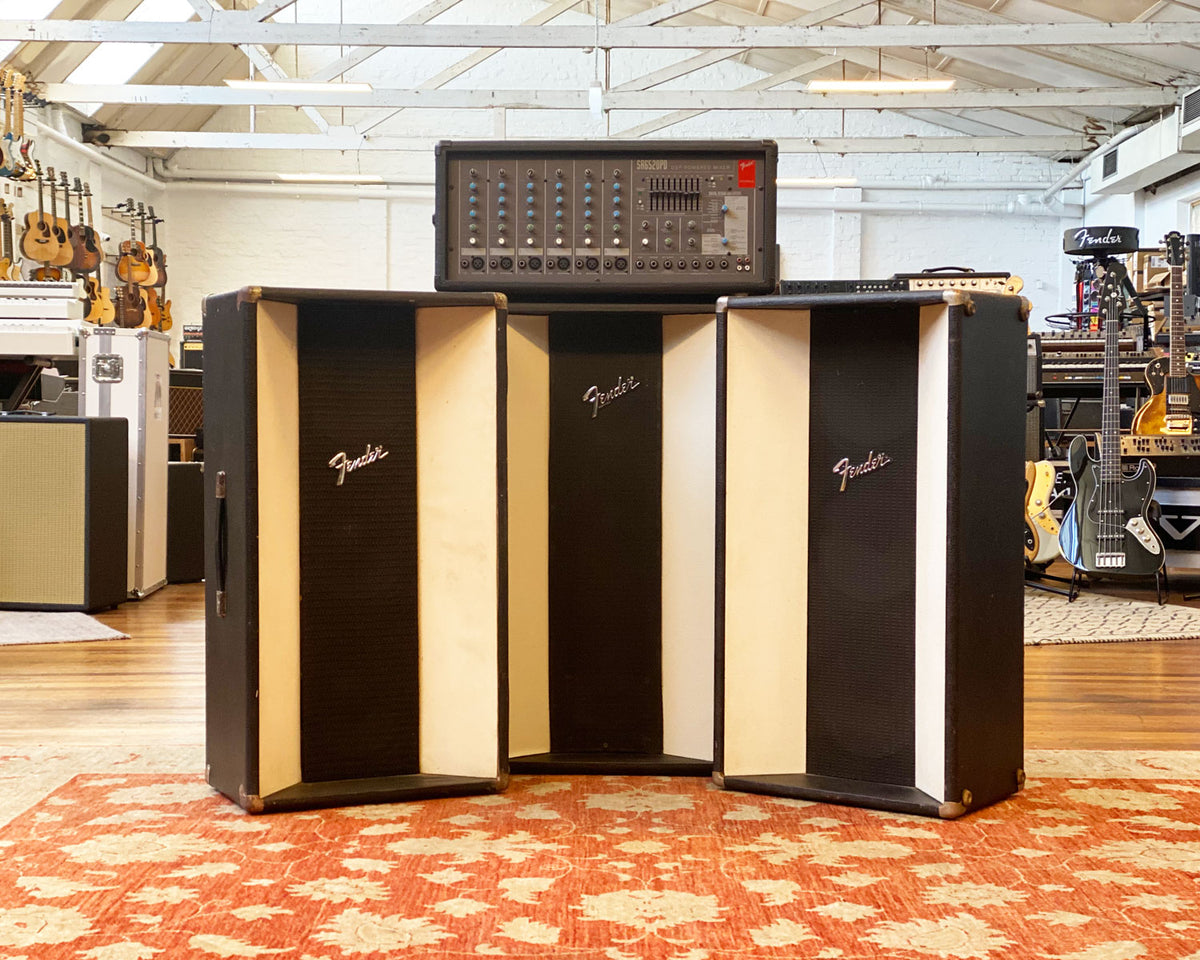 Fender Vintage PA Speakers with SR6520PD Powered Mixer – Found Sound